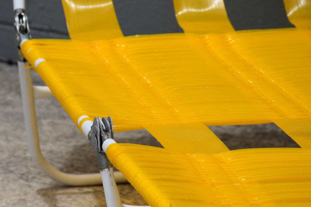 Retro Yellow and White Banana Lounge - Structured Rebellion