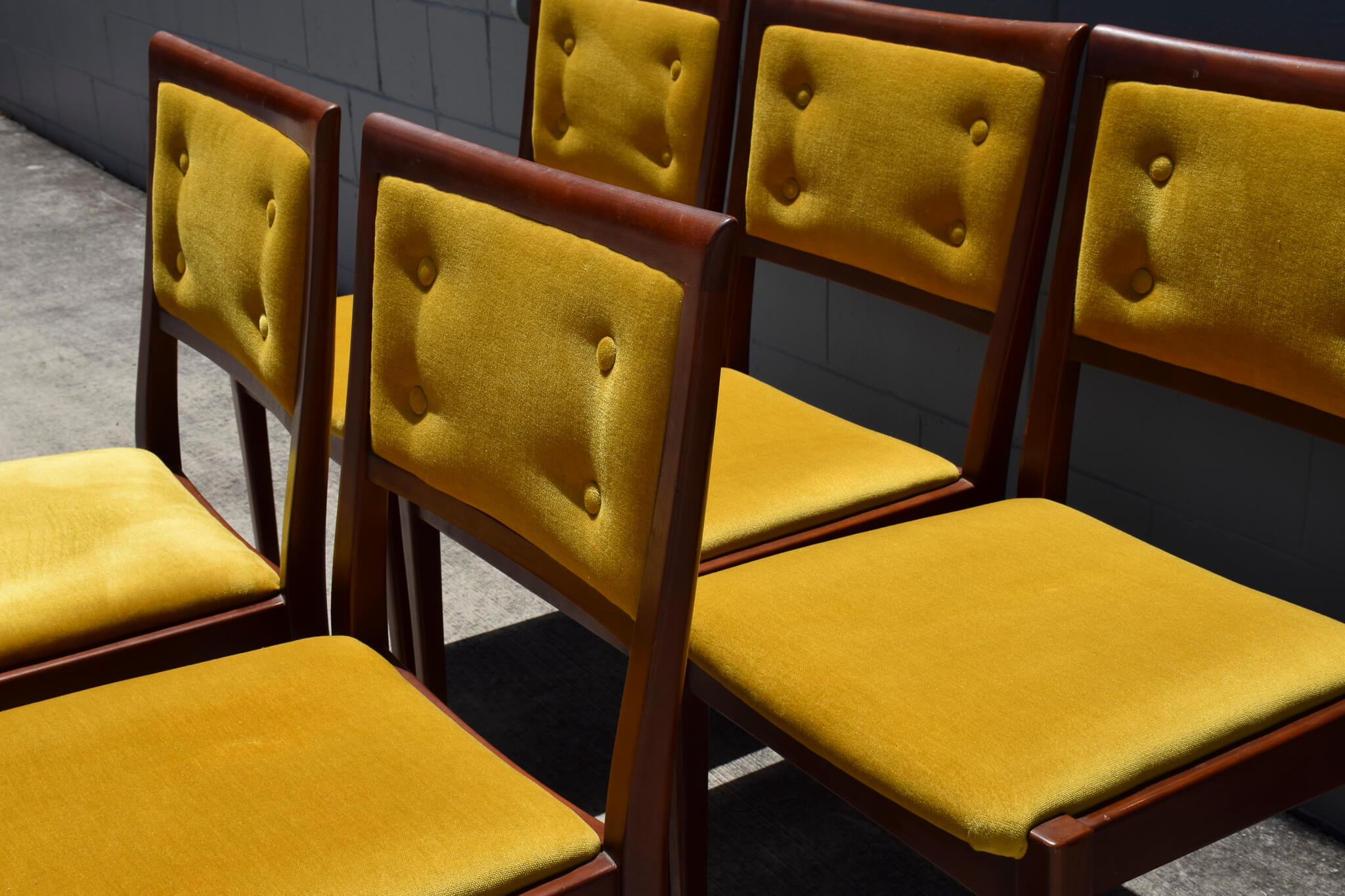 Six Parker Button Back Dining Chairs (Circa 1970s) - Structured Rebellion